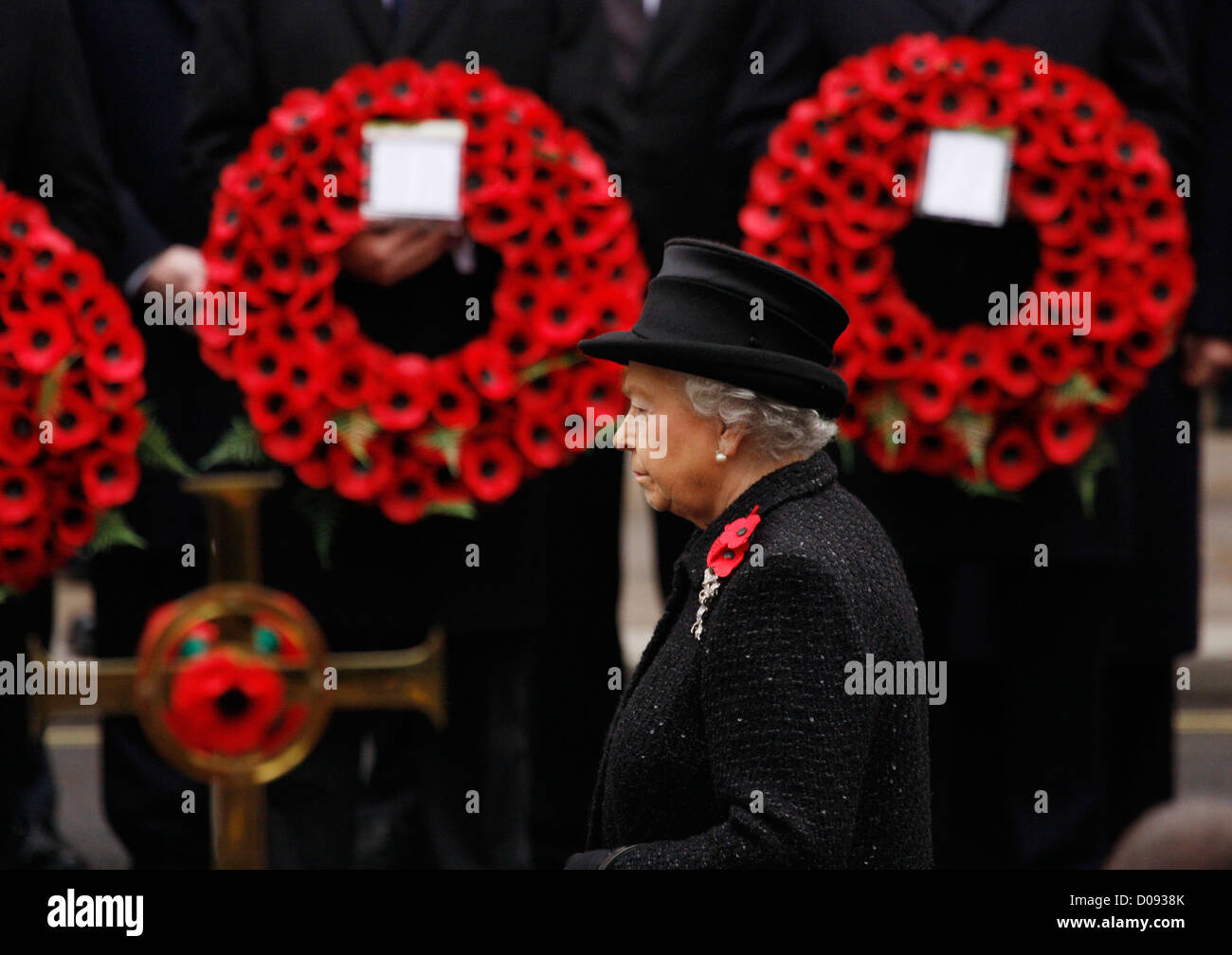 Queen Elizabeth II Remembrance Sunday service at the Cenotaph London ...
