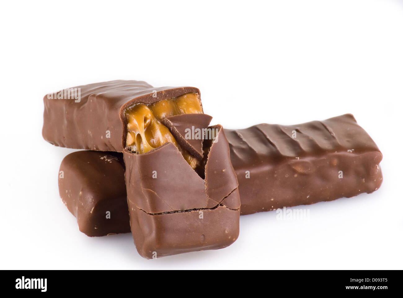 Two chocolate bars isolated over white background Stock Photo - Alamy