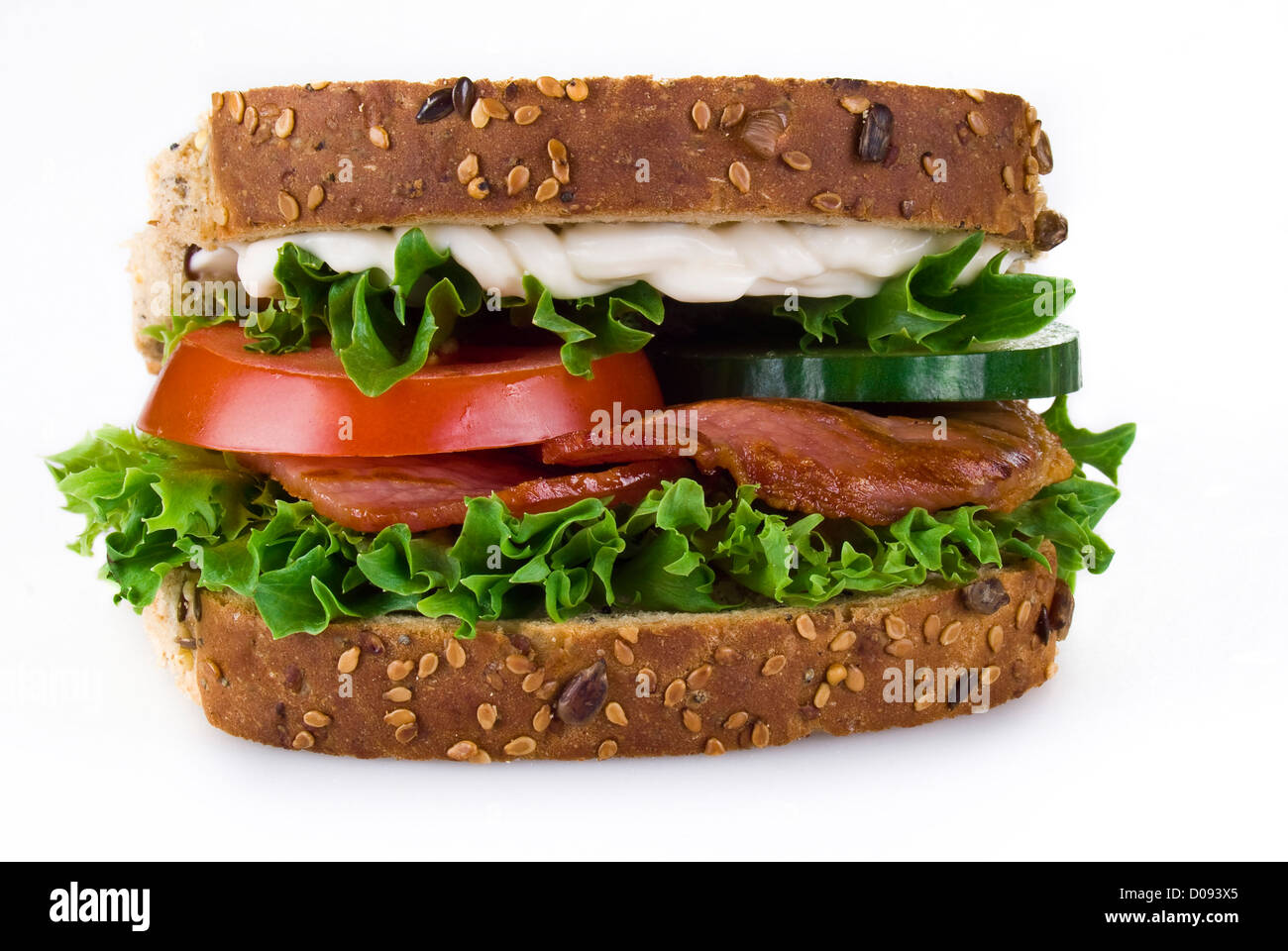 Freshly made bacon sandwich isolated over white background Stock Photo ...