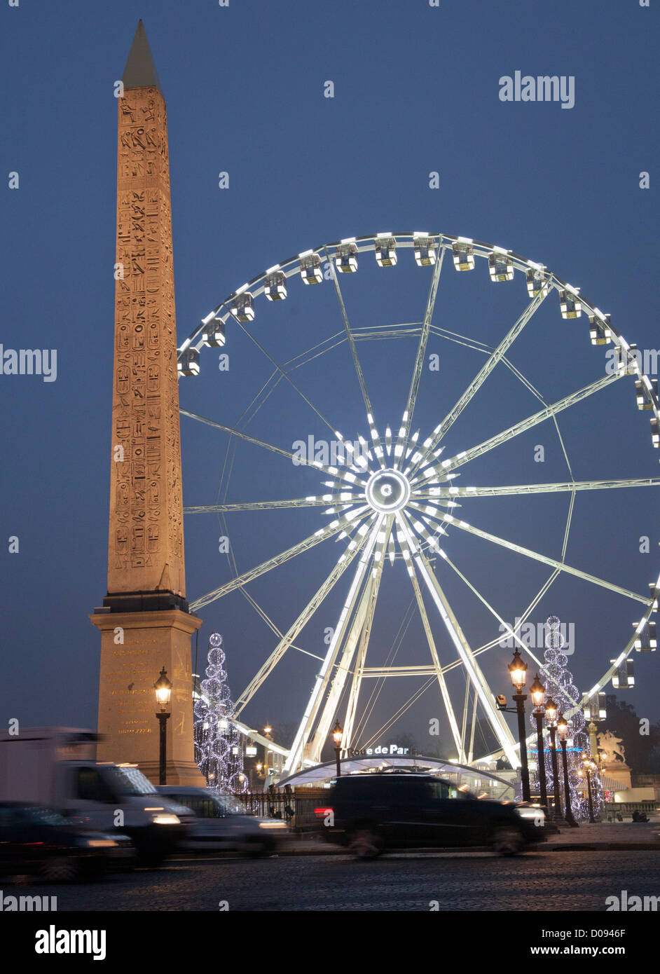 The Roue de Paris wheel tourist attraction by the Obelisk at the Place ...