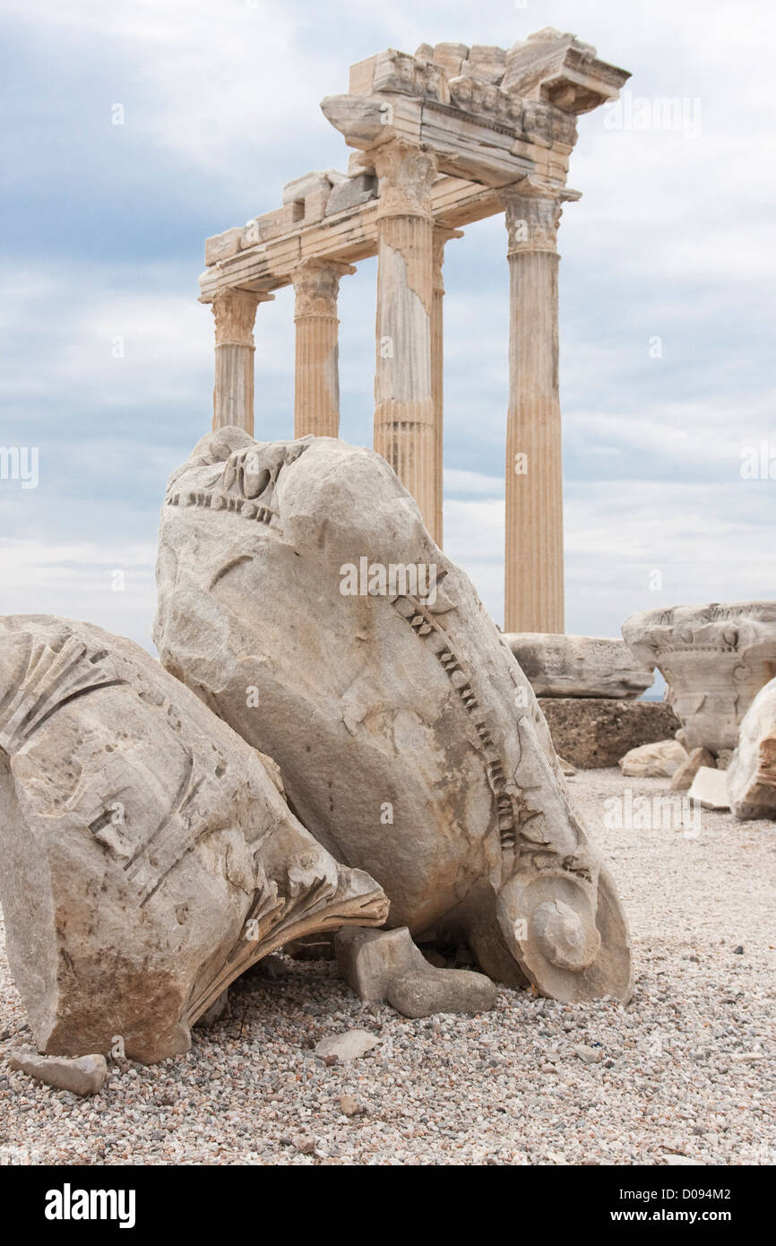 The ruins of Apollo temple in Side, Turkey Stock Photo - Alamy