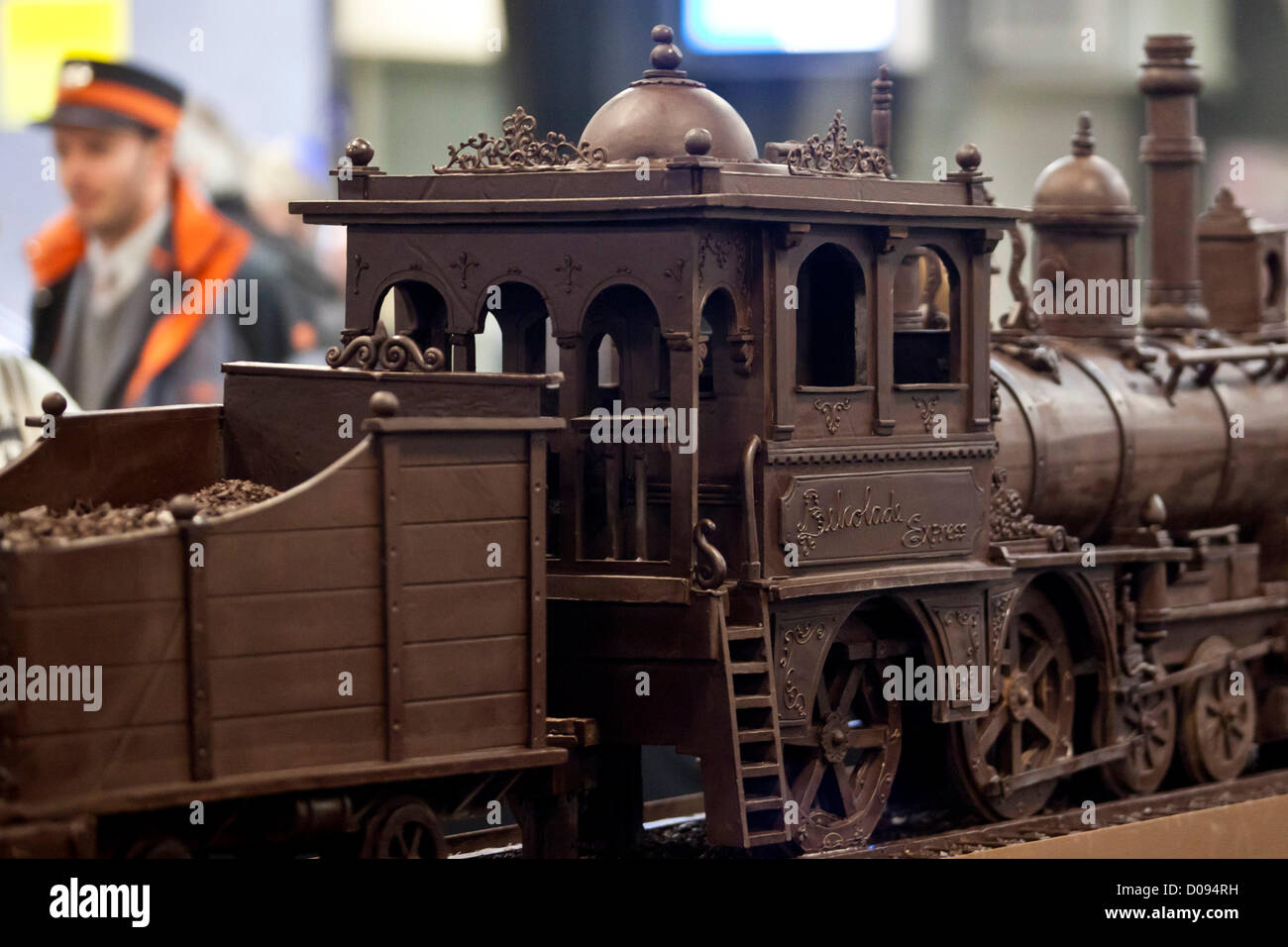 20/11/2012- BRUSSELS, BELGIUM: The World's longest chocolate train ...