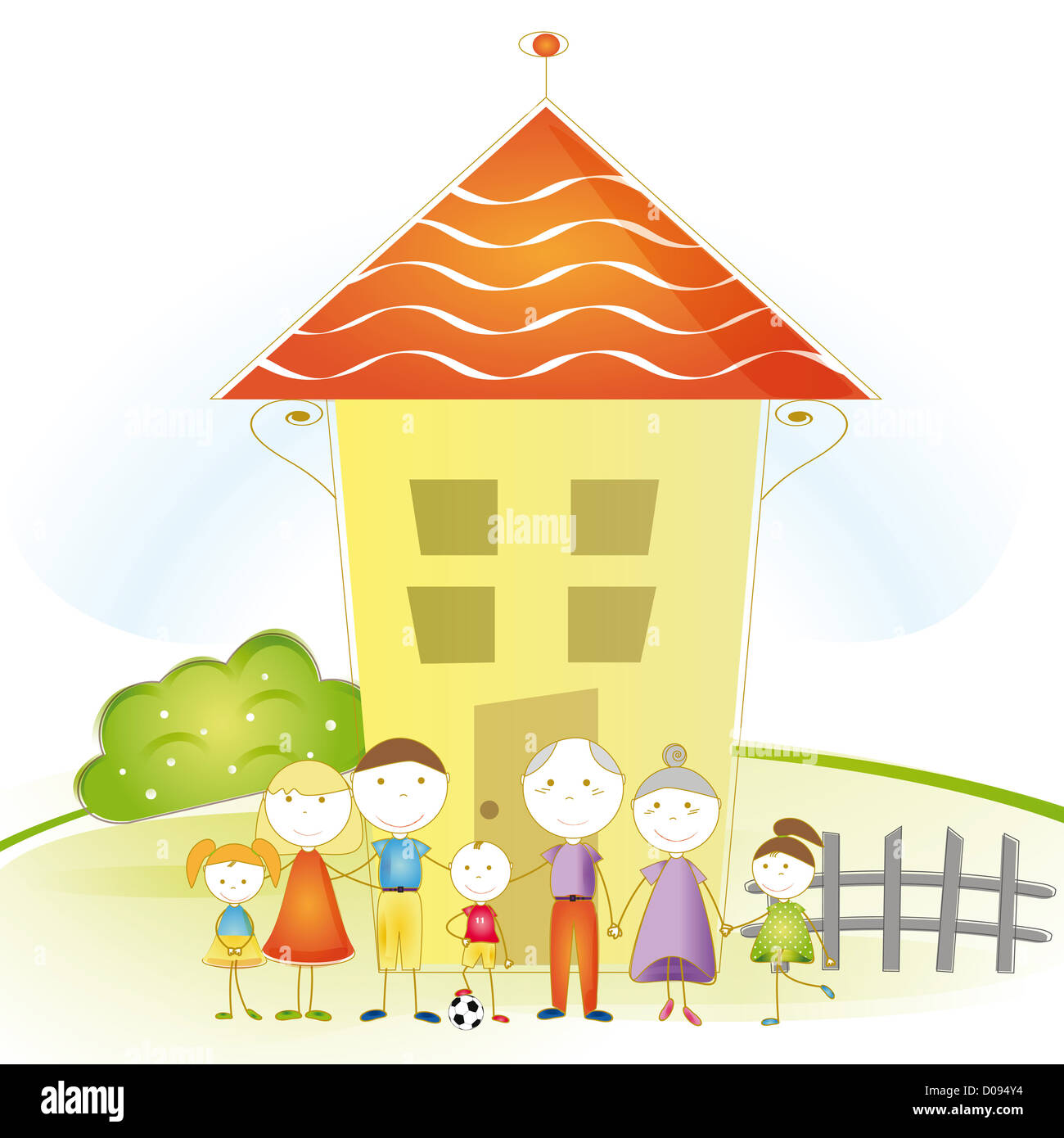 Cute and happy all family with as house Stock Photo - Alamy