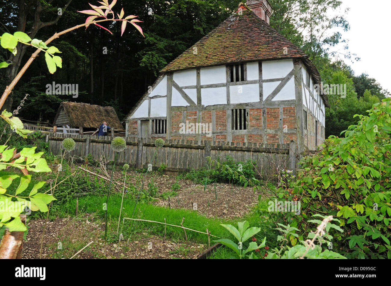 Pendean Farmhouse with its garden and thatched pig sty at the Weald and ...