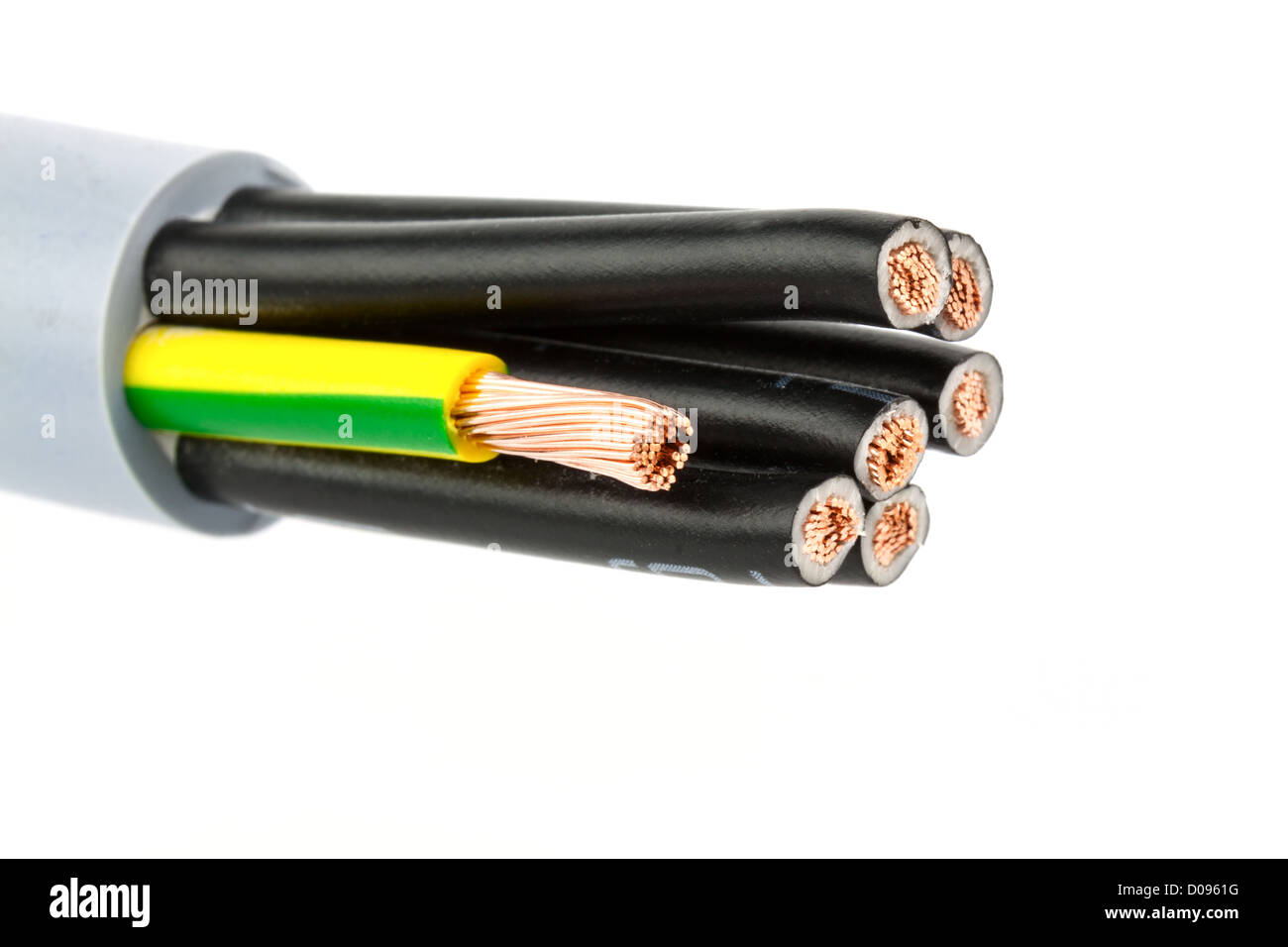 Electrical cabel isolated on white background Stock Photo - Alamy