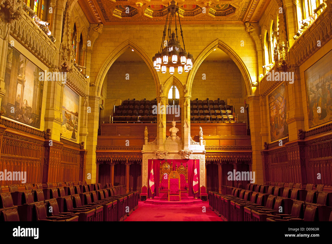 INTERIOR OF THE DEPUTIES' CHAMBER IN THE CANADIAN PARLIAMENT PARLIAMENT ...