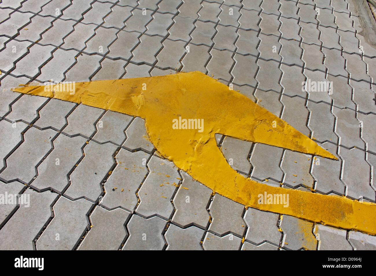 Arrows indicate the direction to be followed by vehicles Stock Photo ...