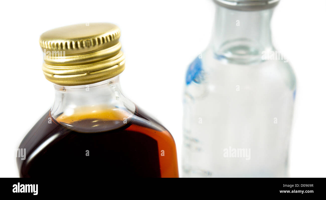 Two bottles of liquor on a white background Stock Photo - Alamy