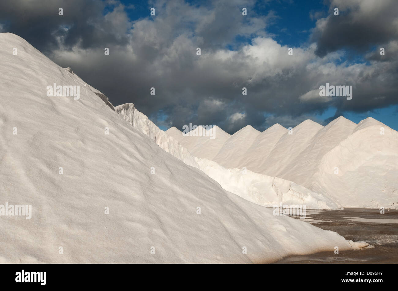Sea salt in the Salines de Levante near Es Trenc, Majorca, Balearic ...