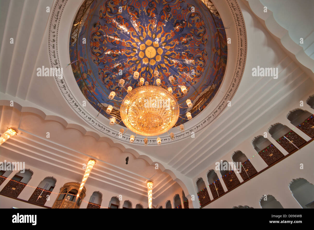 The Ornate and Decorative Dome and Chandelier Inside The Shri Guru ...