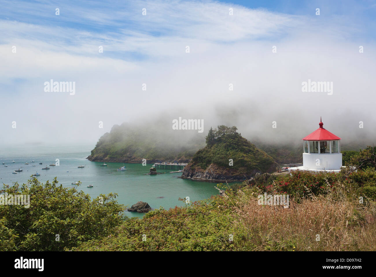 Historic Memorial Lighthouse is on the coast of Trinidad Cove in ...
