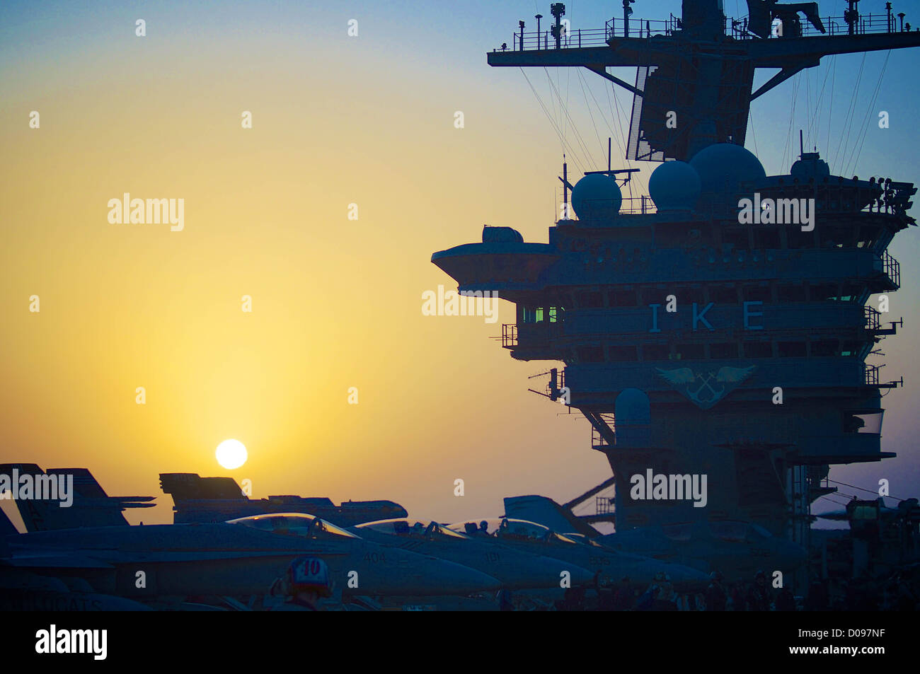 The Nimitz-class aircraft carrier USS Dwight D. Eisenhower (CVN 69 ...