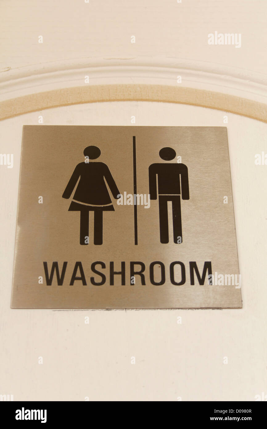 Public bathroom sign Stock Photo - Alamy