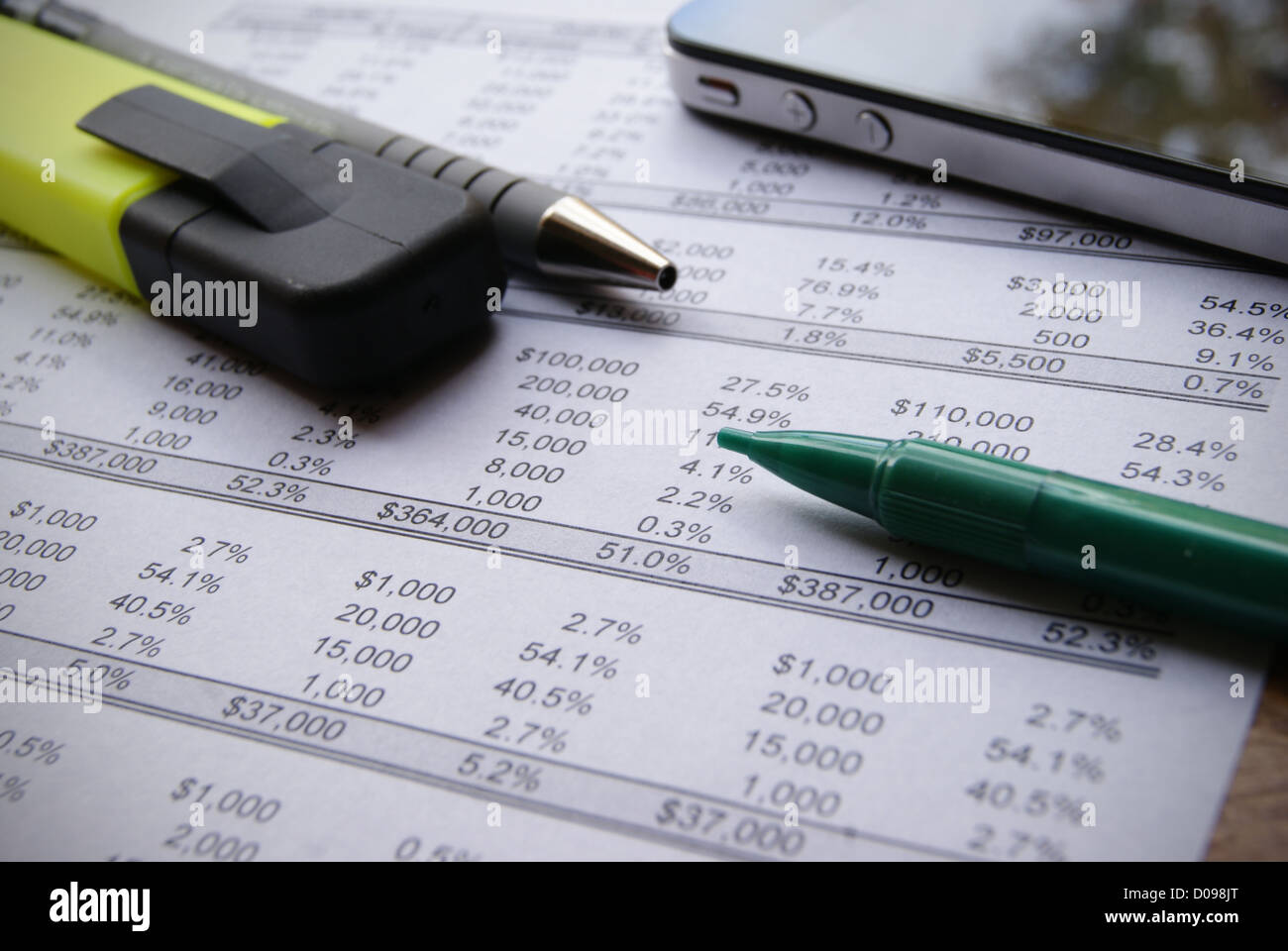 Financial equipment and graphs, displaying business concept Stock Photo ...
