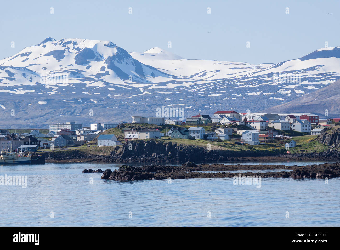 VIEW OF FLATEY ISLAND BREIDAFJORDUR BAY WESTERN ICELAND Stock Photo - Alamy