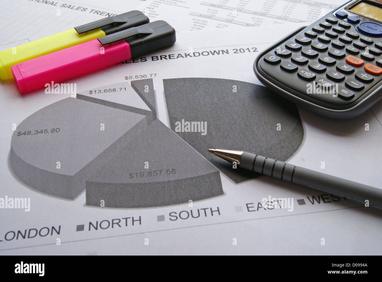 Financial equipment and graphs, displaying business concept Stock Photo ...