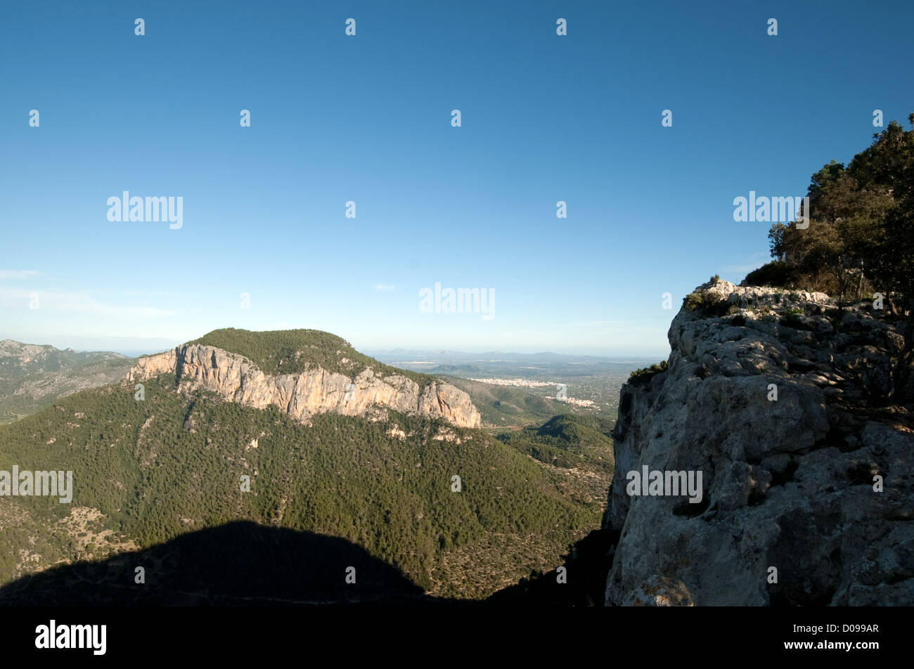 castle de Alaro panorama view, Puig de Alaro, mountain hill, Mallorca ...