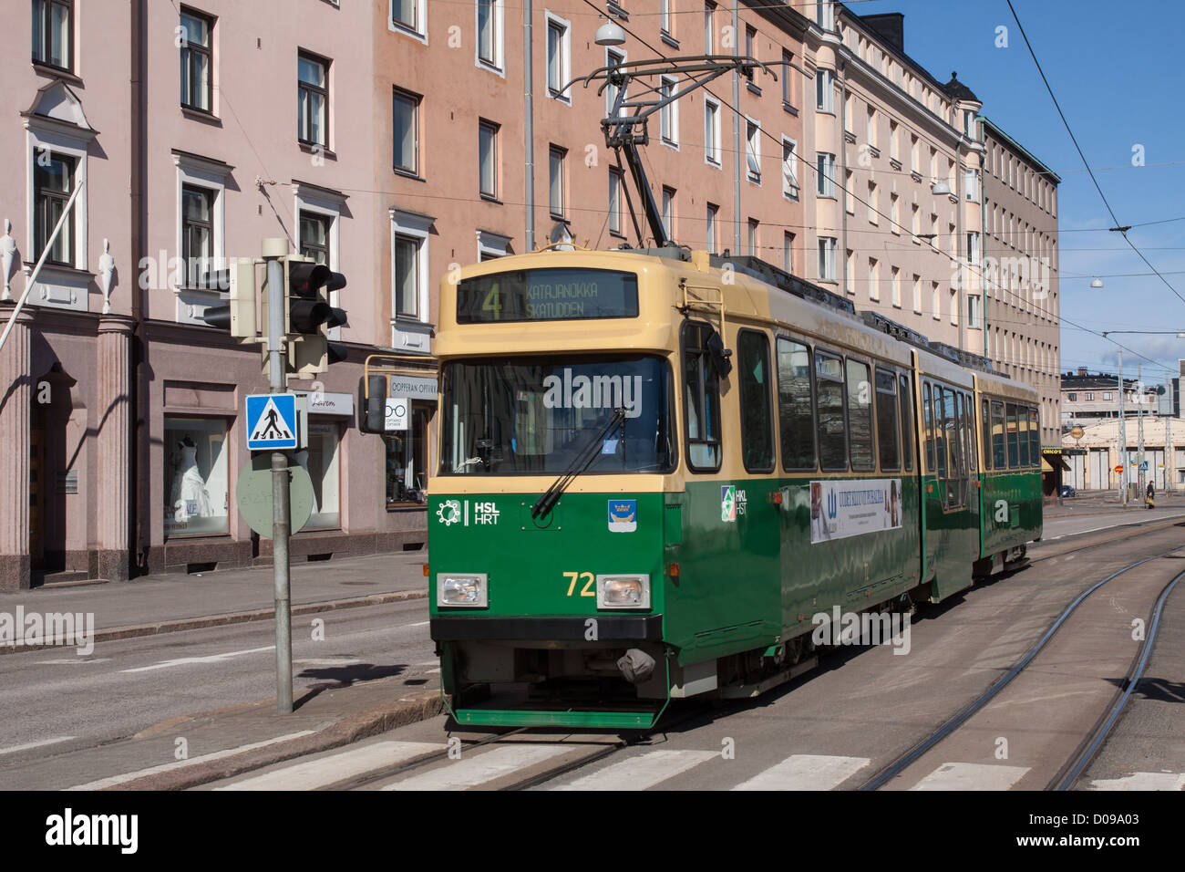 TRAMWAY IN THE STREETS OF HELSINKI FINLAND EUROPE Stock Photo - Alamy