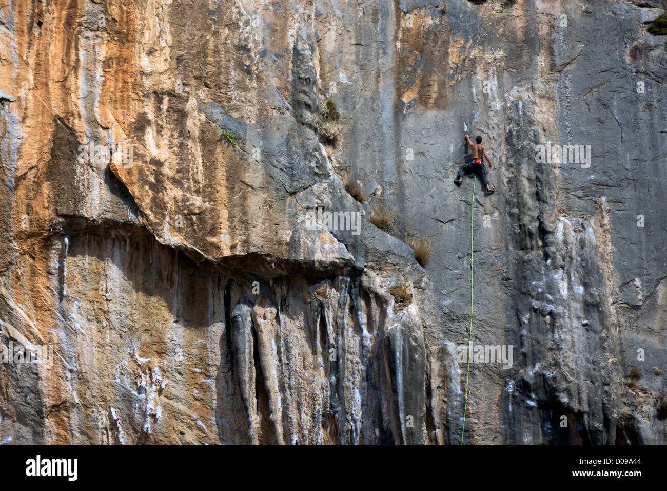 Male rock climber on sheer face, Kaymnos, Greece Stock Photo - Alamy