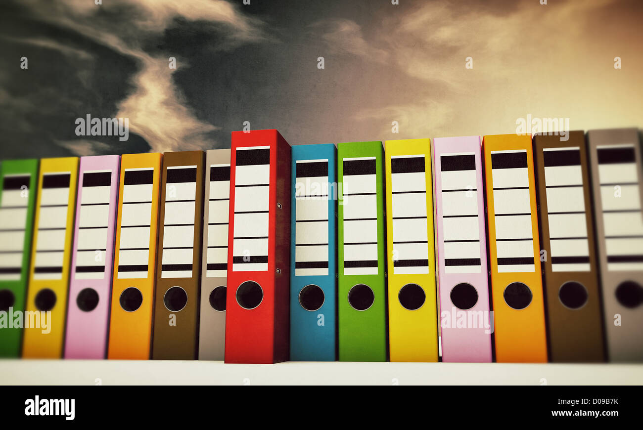office folders isolated on white background Stock Photo - Alamy