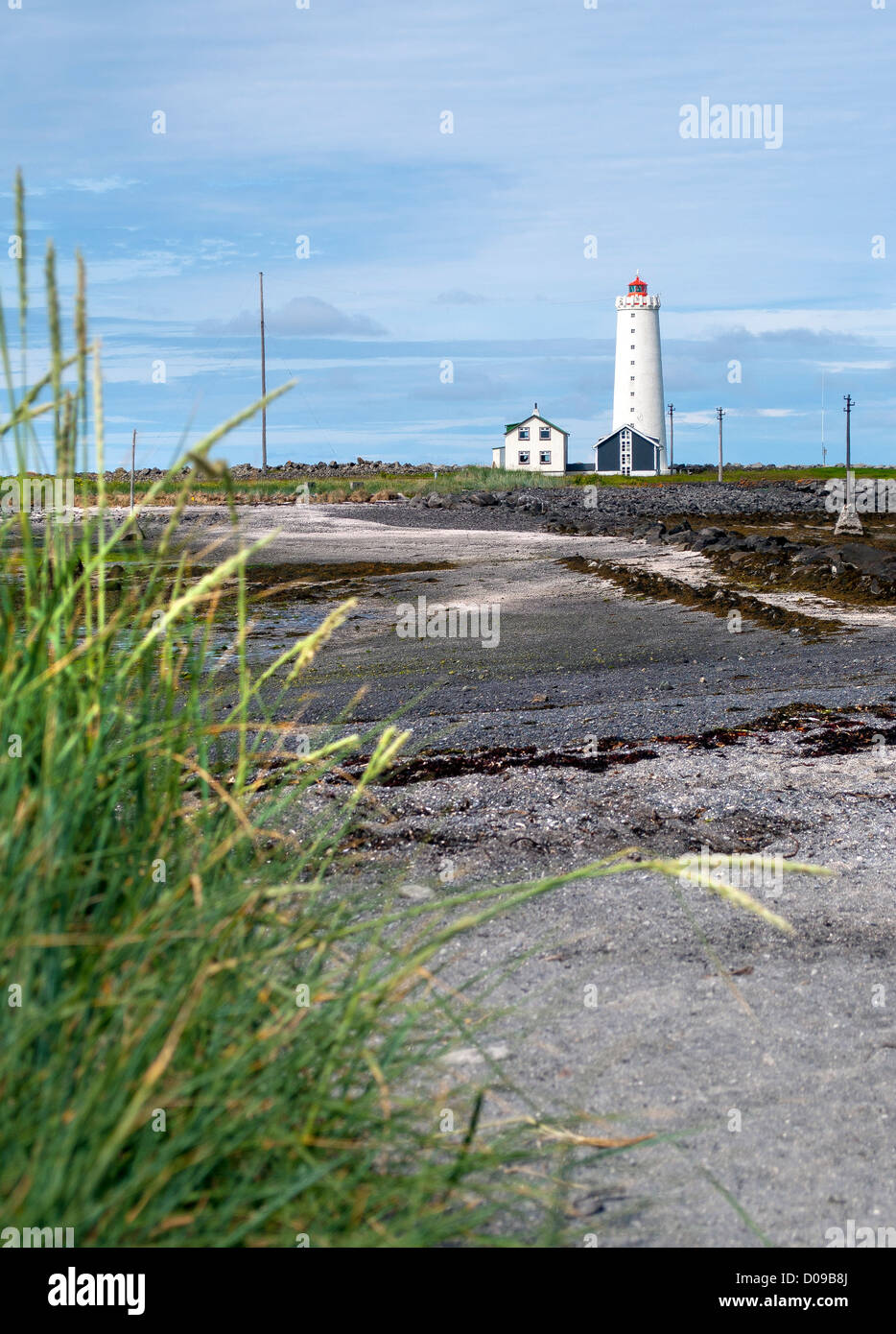 Grotta Lighthouse at the end of Seltjarnarnes, Reykjavik, Iceland Stock ...