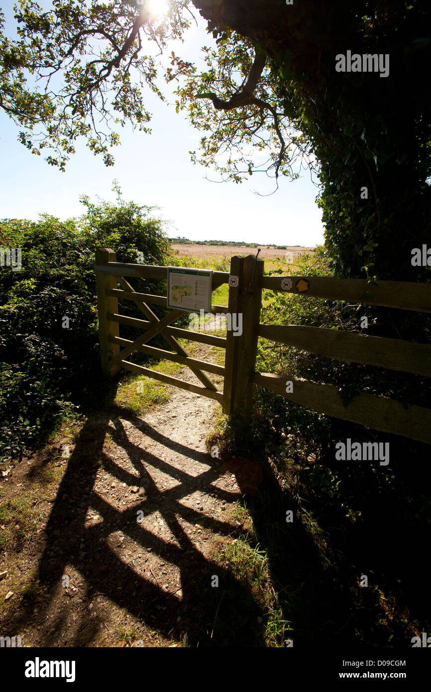Footpath, The Quay, Shalfleet, Isle of Wight, England, UK Stock Photo ...