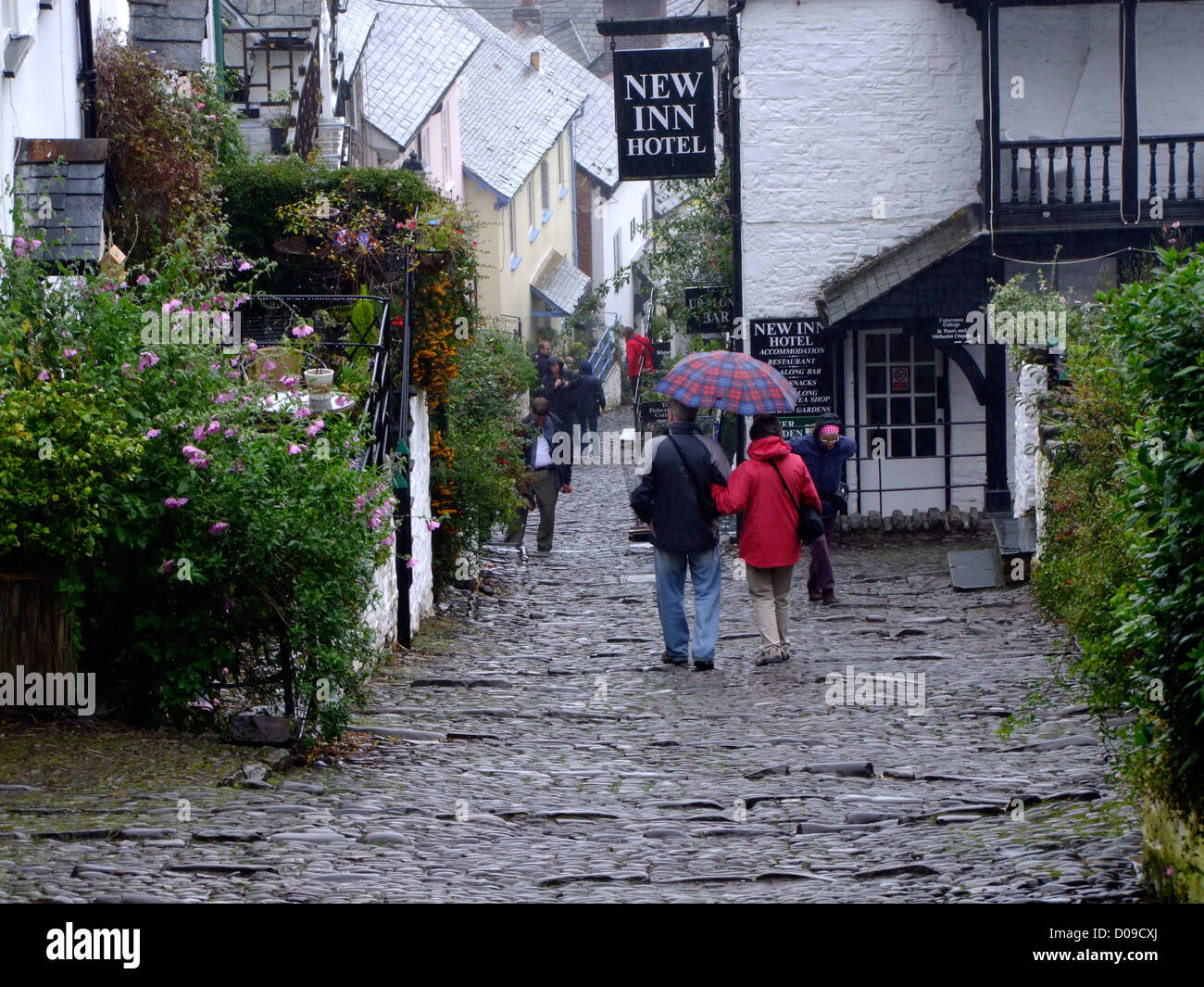 The cobbled steps at Clovelly North Devon UK Stock Photo - Alamy