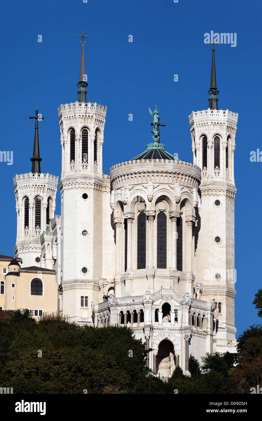 Lyon basilica in the big blue sky Stock Photo - Alamy