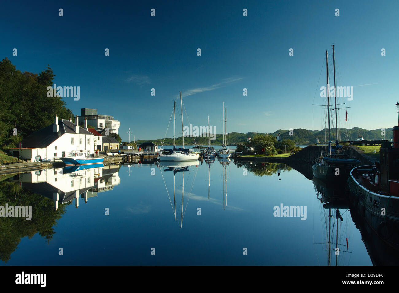 The Crinan Canal at Crinan Basin, Argyll & Bute Stock Photo - Alamy