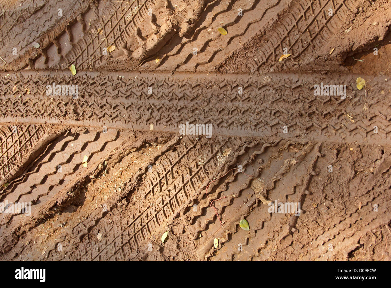 Tractor trail closeup on the soil Stock Photo - Alamy