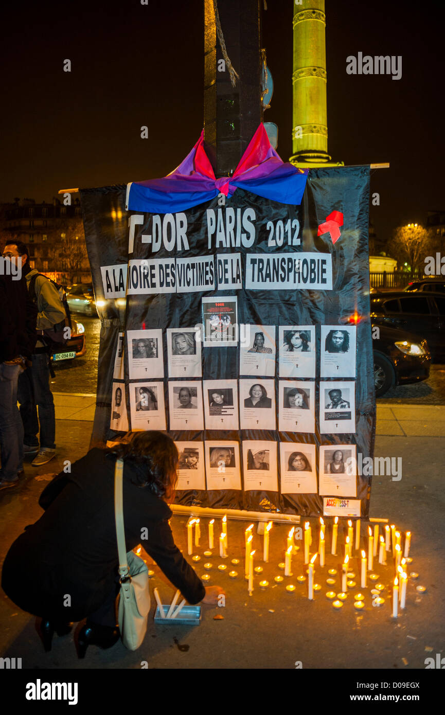 Paris, France, Candlelight Vigil, International Transgender Memorial ...