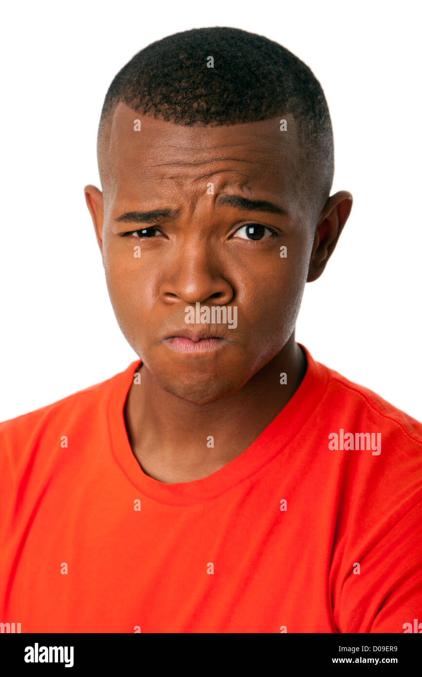 Face of handsome young man with Frustrated expression, isolated Stock ...