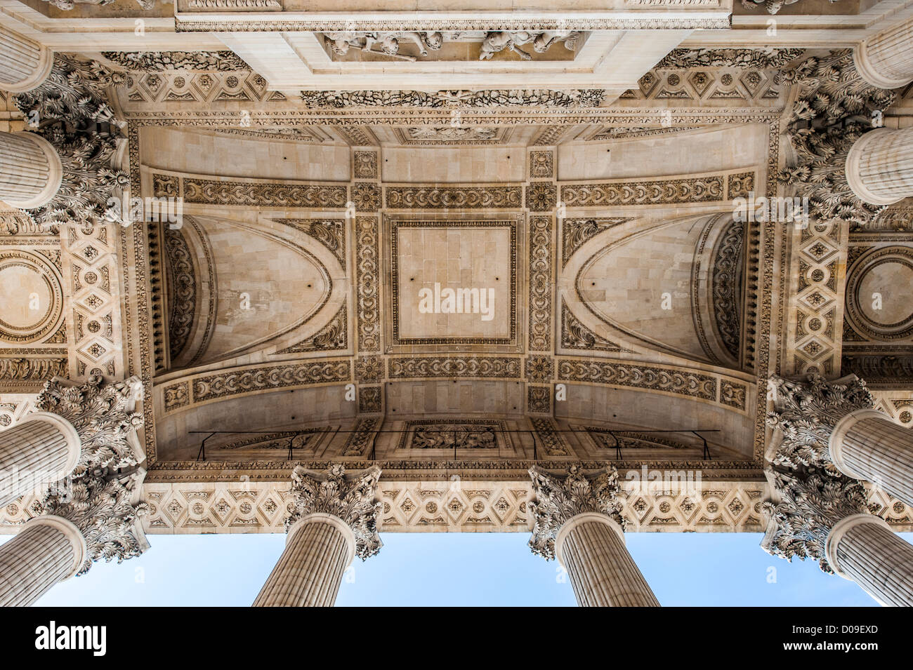 Pantheon, Corinthian columns of the entrance, Paris, France Stock Photo ...