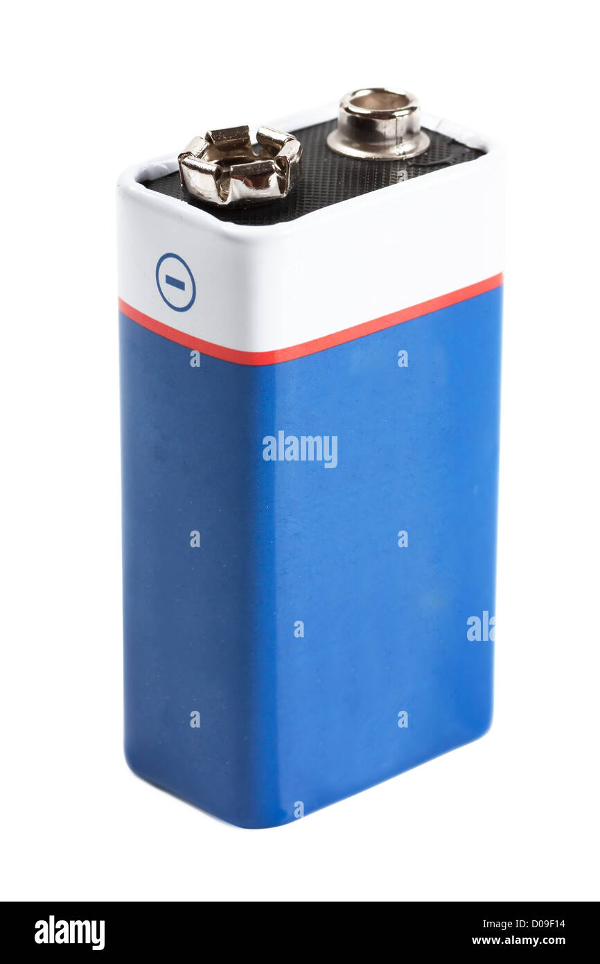 A battery isolated over white background Stock Photo - Alamy