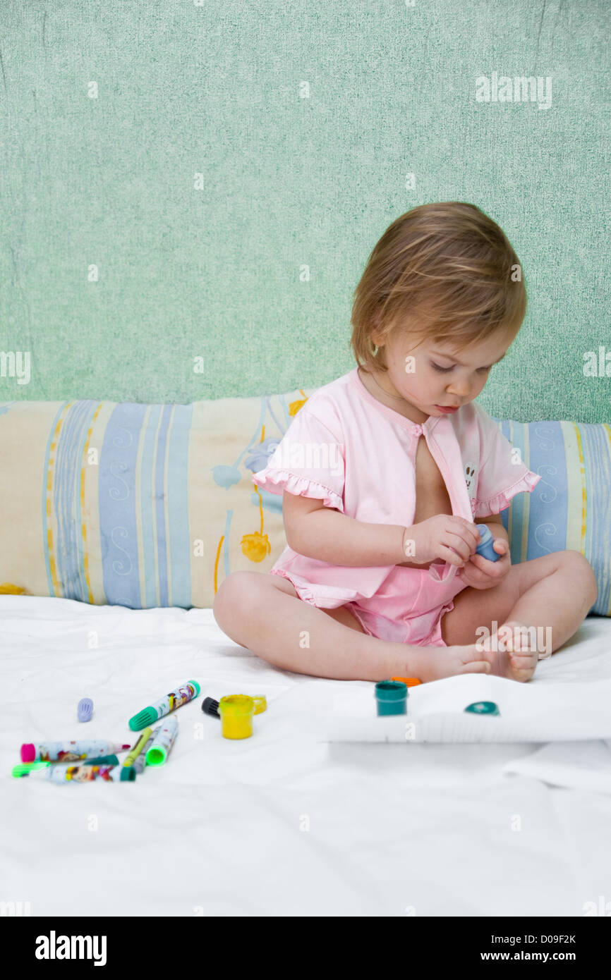 Playing little baby girl Stock Photo - Alamy