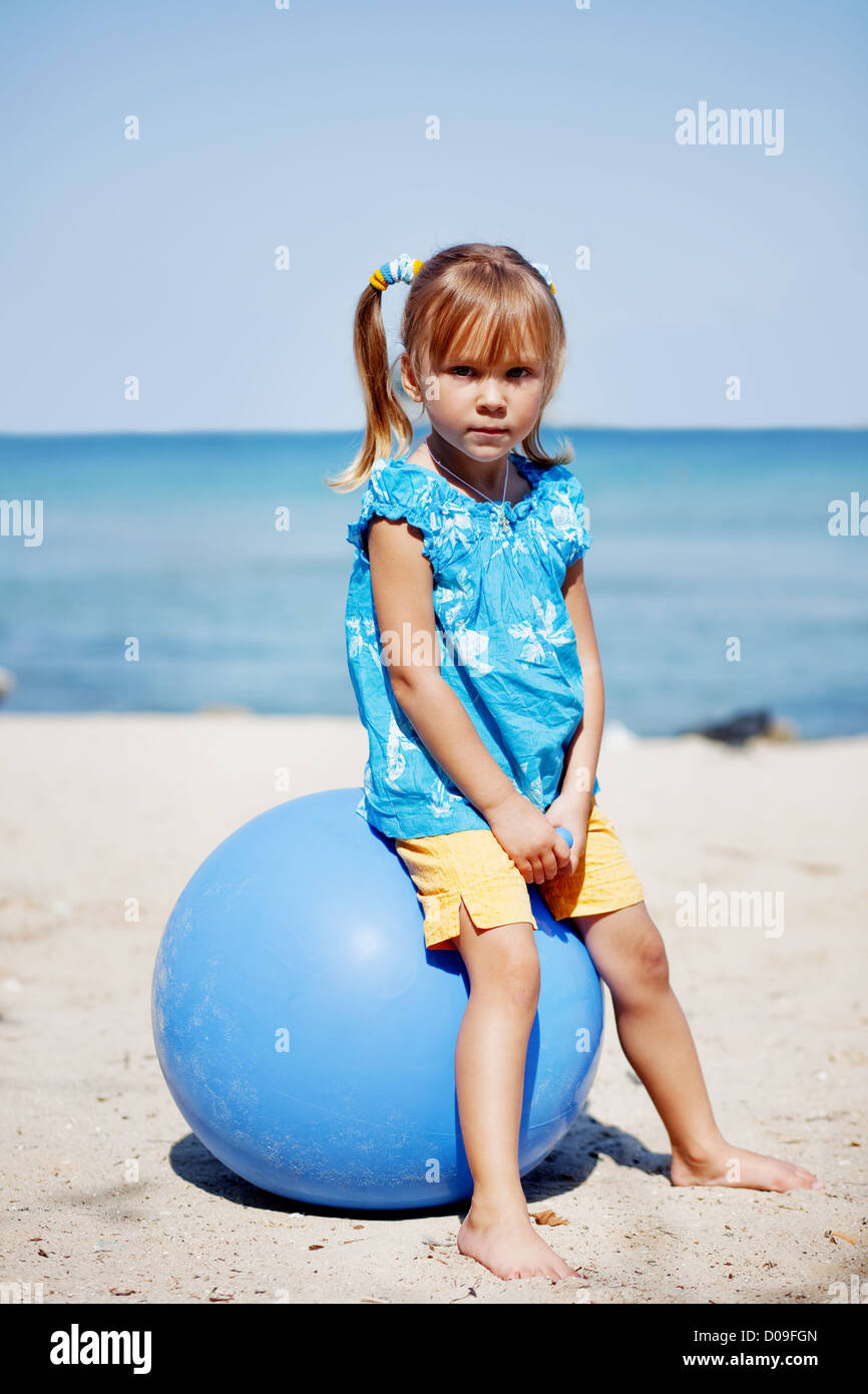 Cute little girl gymnastic ball hi-res stock photography and images - Alamy