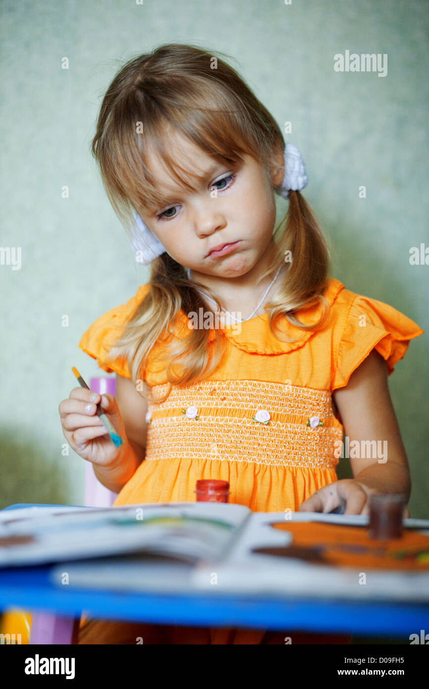 Child drawing at home Stock Photo - Alamy