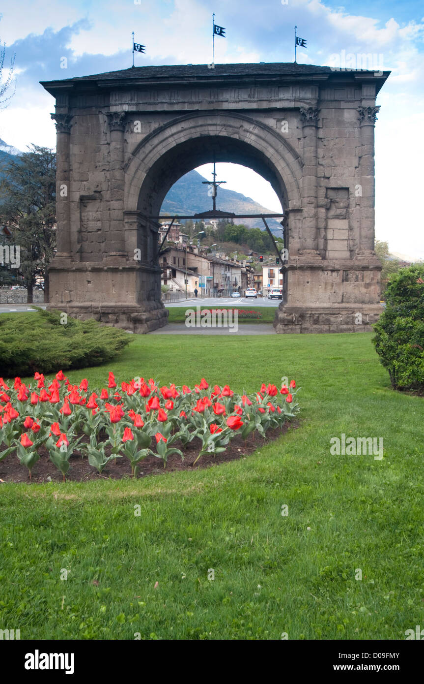 Italy, Aosta Valley, Aosta, Roman Arch, Triumphal Arch of Augustus ...