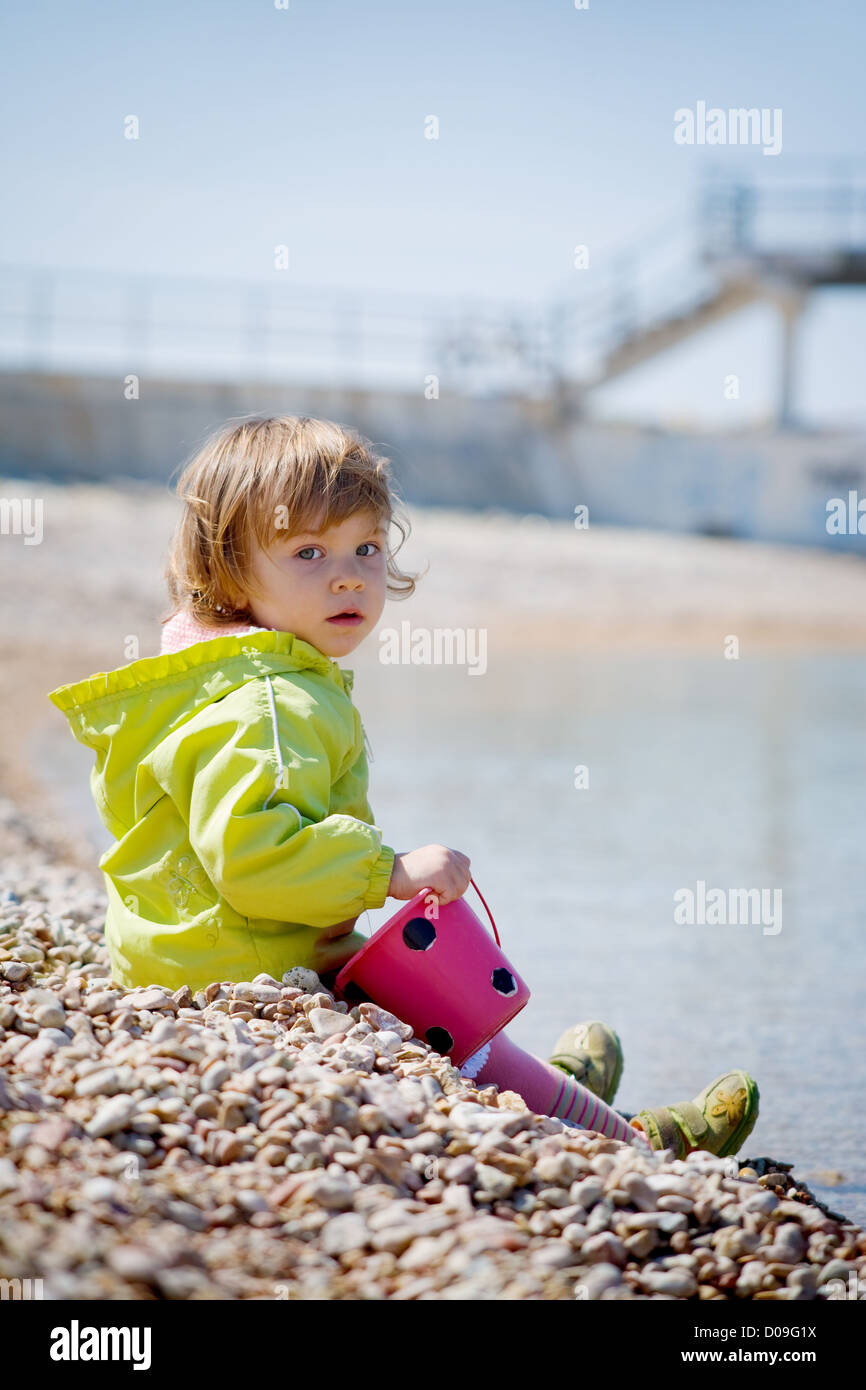 Child on beach Stock Photo - Alamy