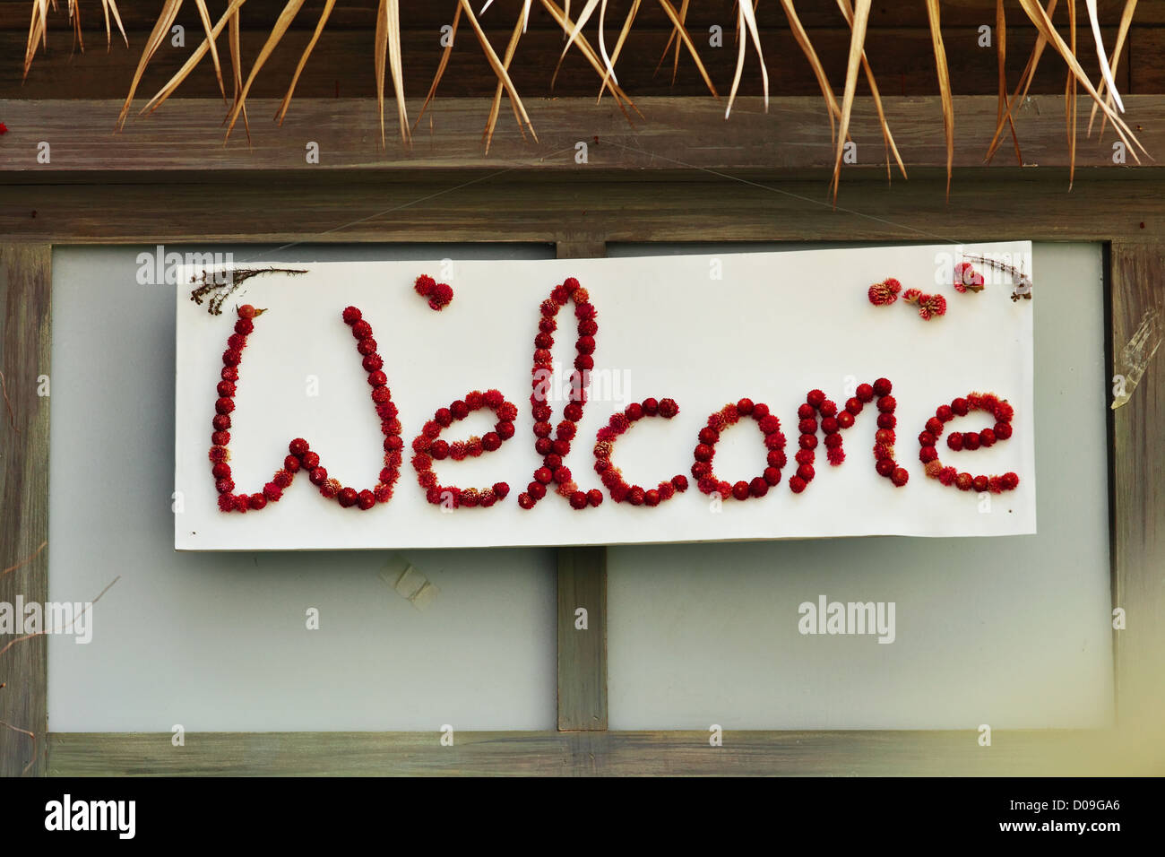 Red welcome sign hi-res stock photography and images - Alamy