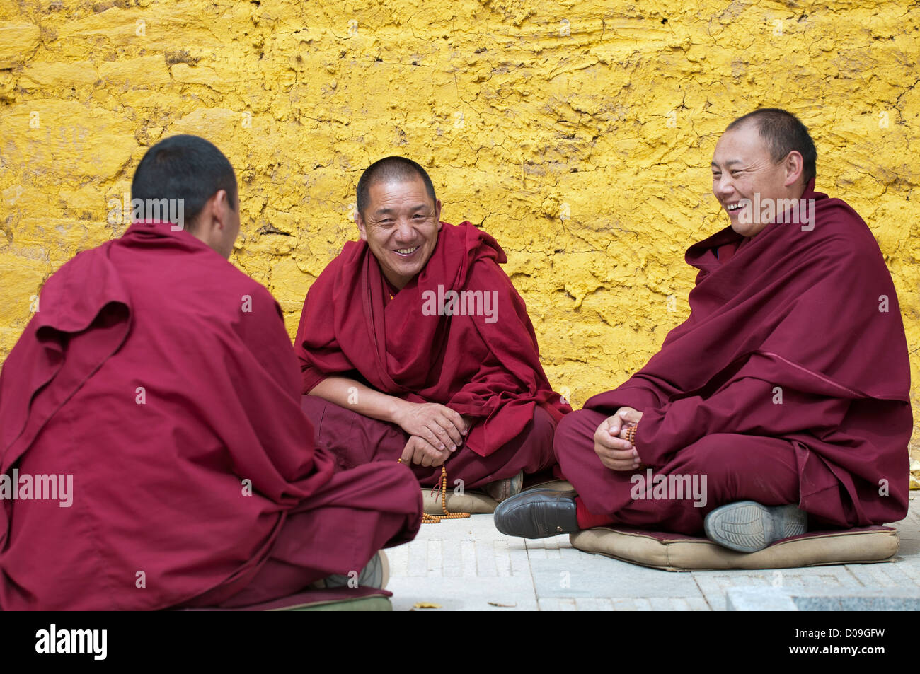 Buddhist monk talks man in hi-res stock photography and images - Alamy