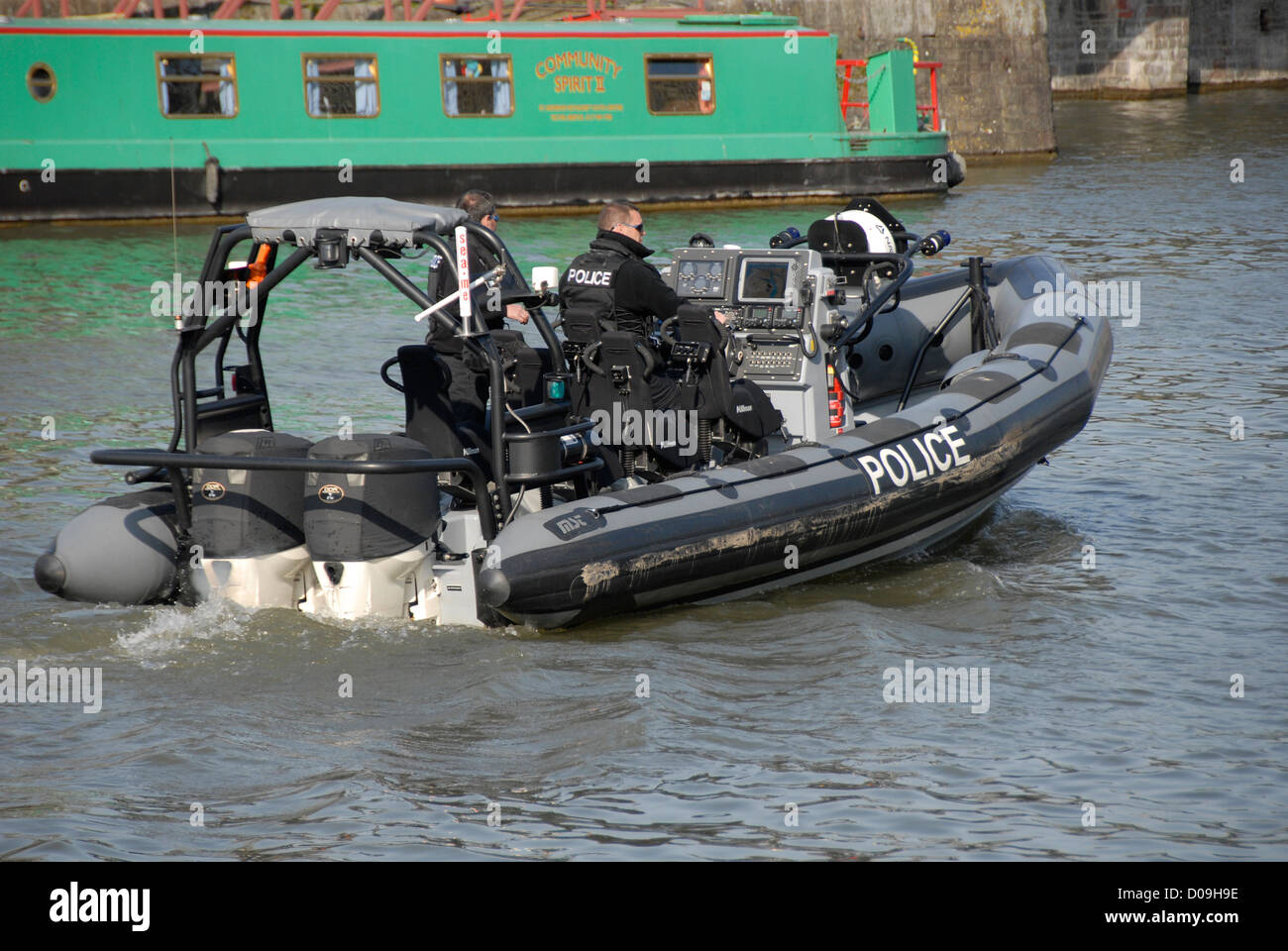 Water police boat on patrol, Floating harbour, Bristol, England, UK ...