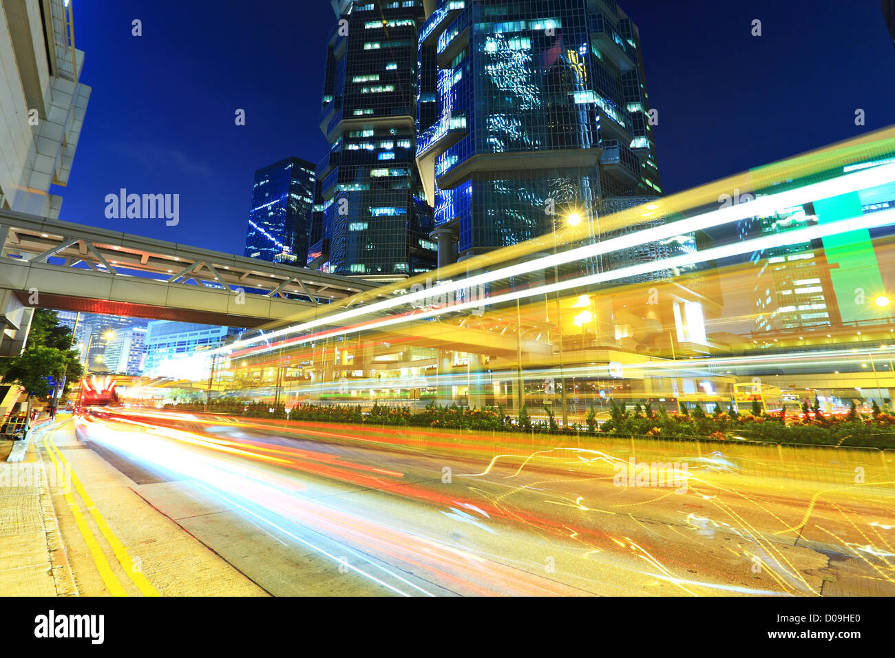 car light trails in modern city Stock Photo - Alamy