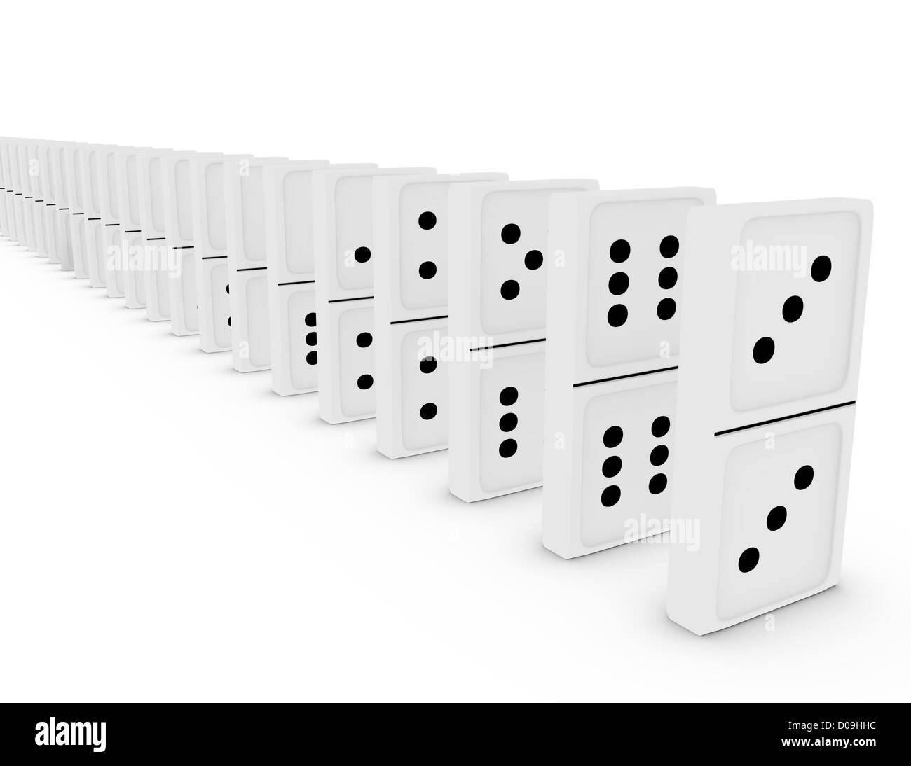 3d Render of a Set of Dominoes in a Line Stock Photo - Alamy