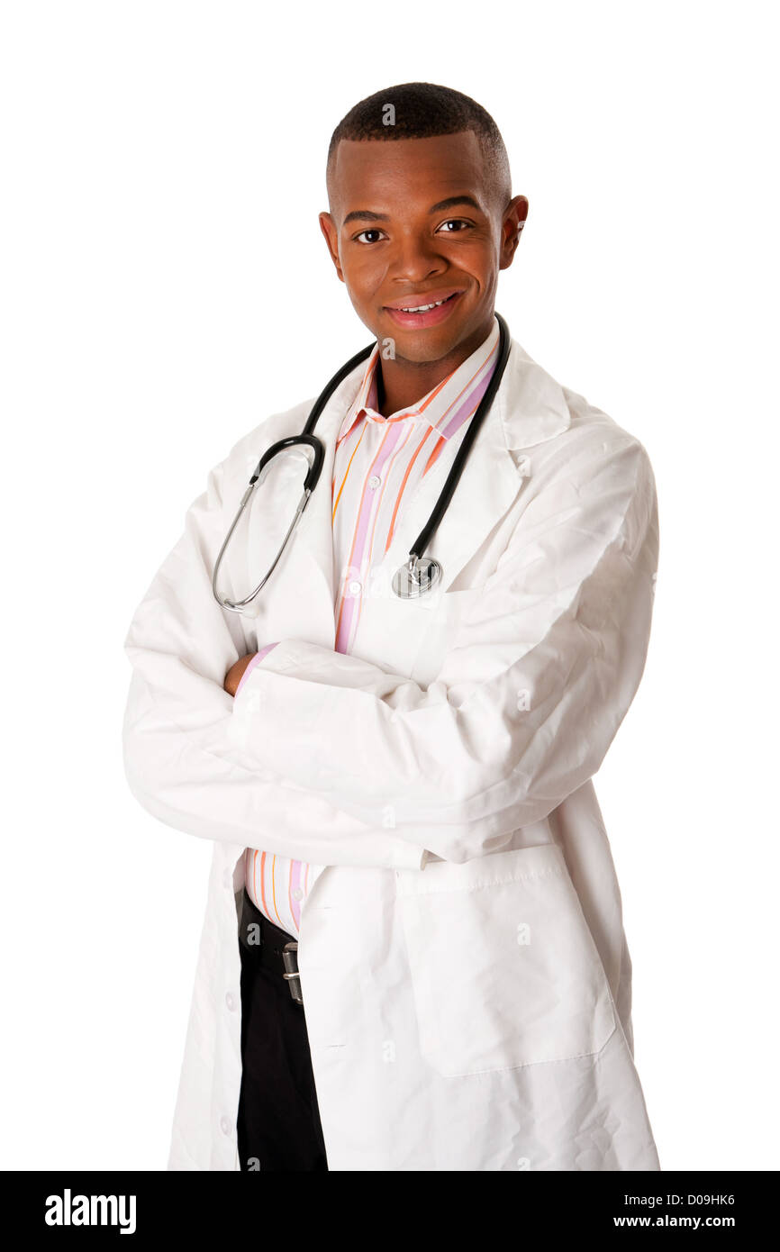 Handsome happy smiling male doctor physician nurse standing with arms ...