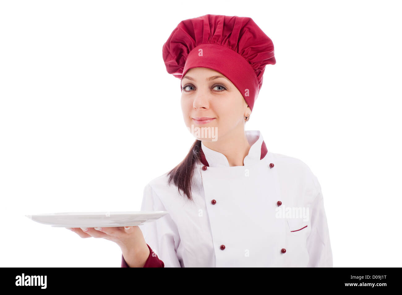photo of succesfull female restaurant chef presenting her dish Stock ...