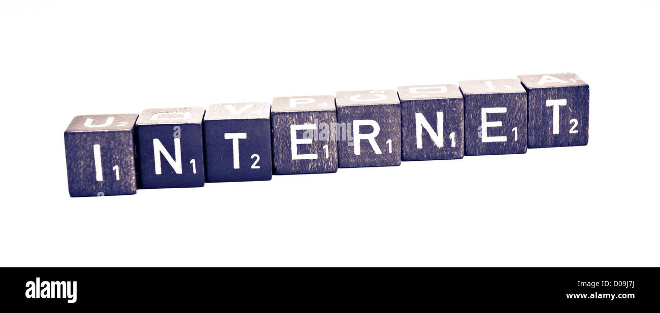 Some dices forming the word internet on white background Stock Photo ...