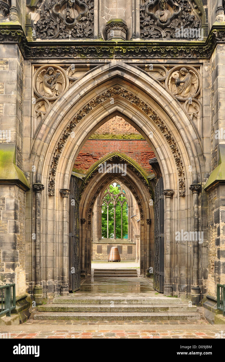 Old church arcs with entrance doors Stock Photo - Alamy