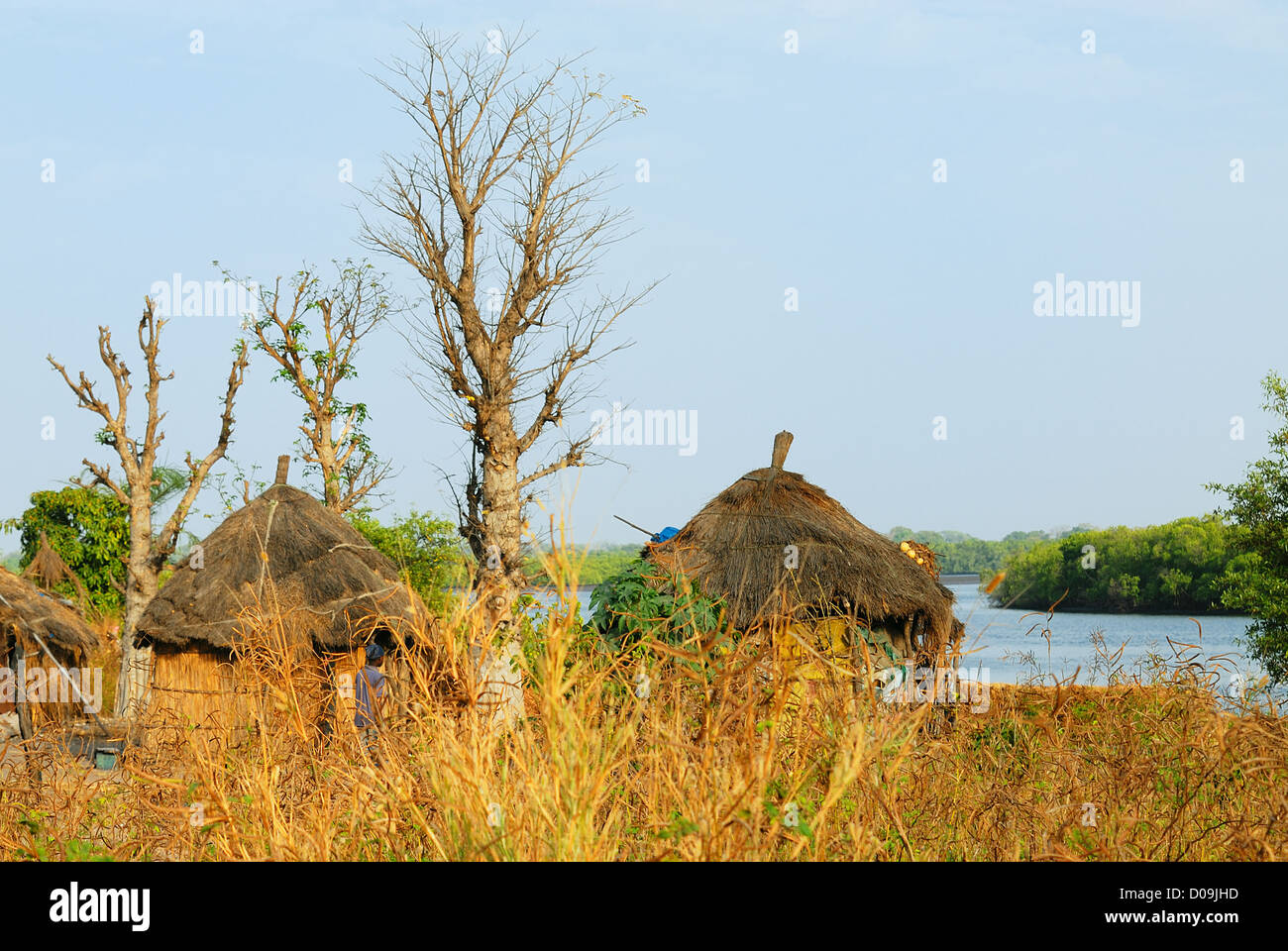 African tribal hut, traditional african village, Senegal Stock Photo ...