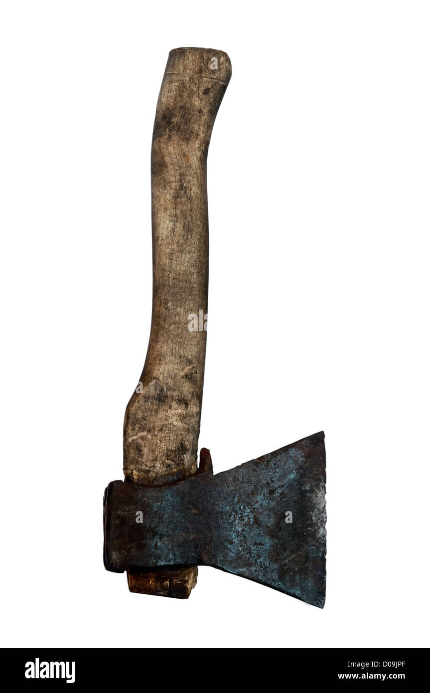 Old axe on white background Stock Photo - Alamy